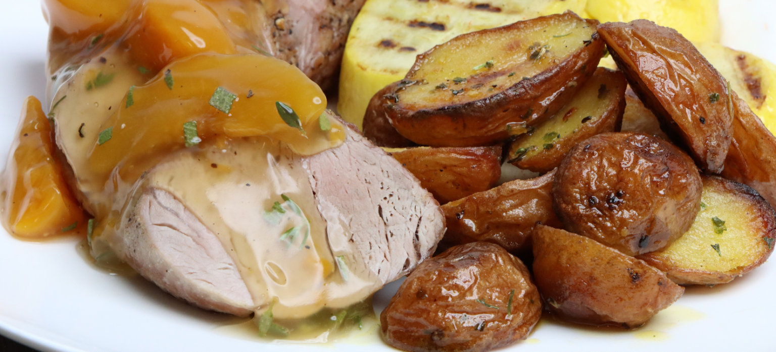 Pork Tenderloin with Peach Sage Compote - Lawrence Foods